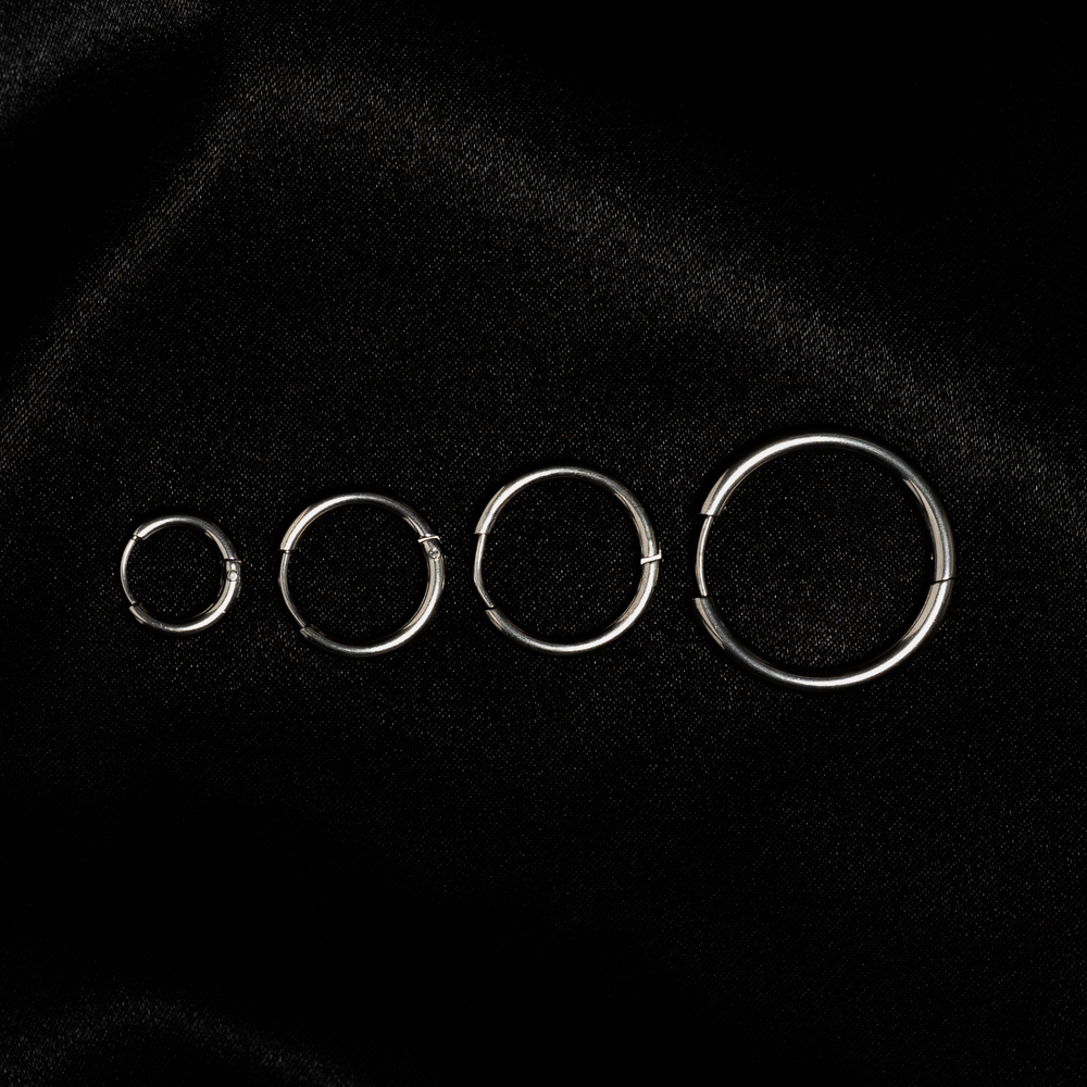 Mens Silver Hoop Earrings - Huggie / Thick Hoops For Men By Twistedpendant