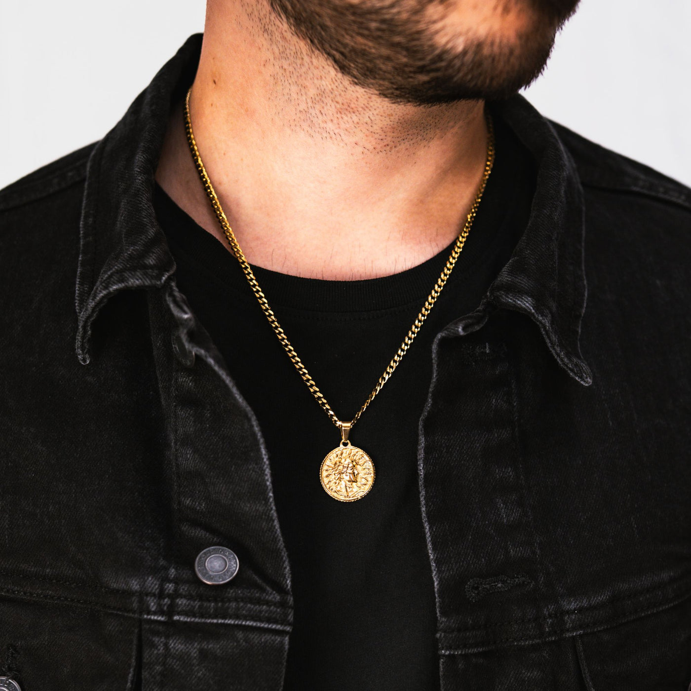 Gold Apollo Pendant Necklace - Greek God Necklace By Twistedpendant