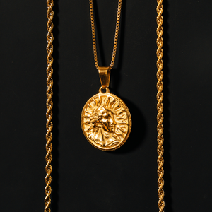 Gold Apollo Pendant Necklace - Greek God Necklace By Twistedpendant