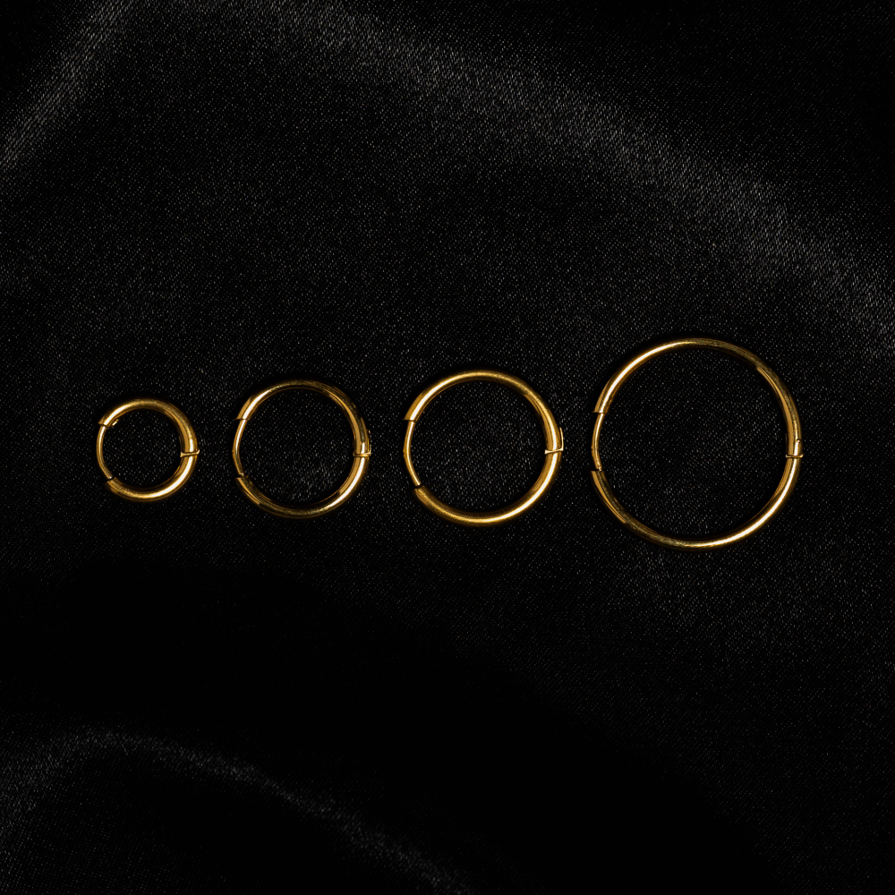Mens Gold Hoop Earrings - Thick 18K Gold Hoops For Men By Twistedpendant