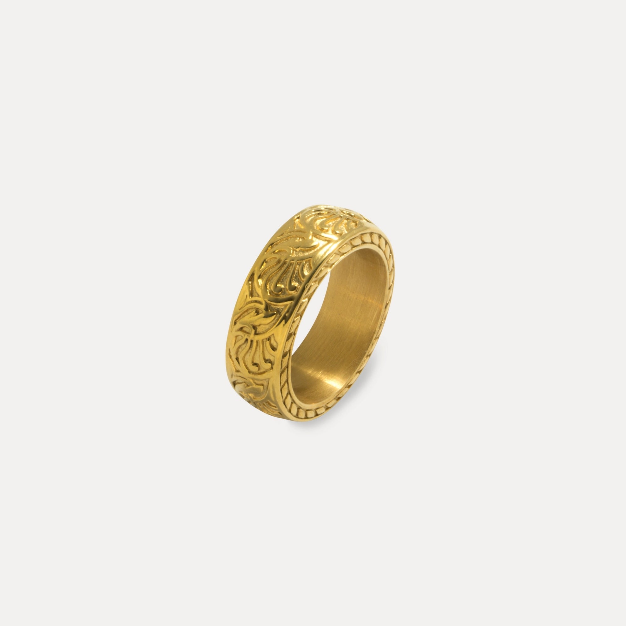 Vortex Ring - Gold | Gold Pattern Ring For Men - By Twistedpendant