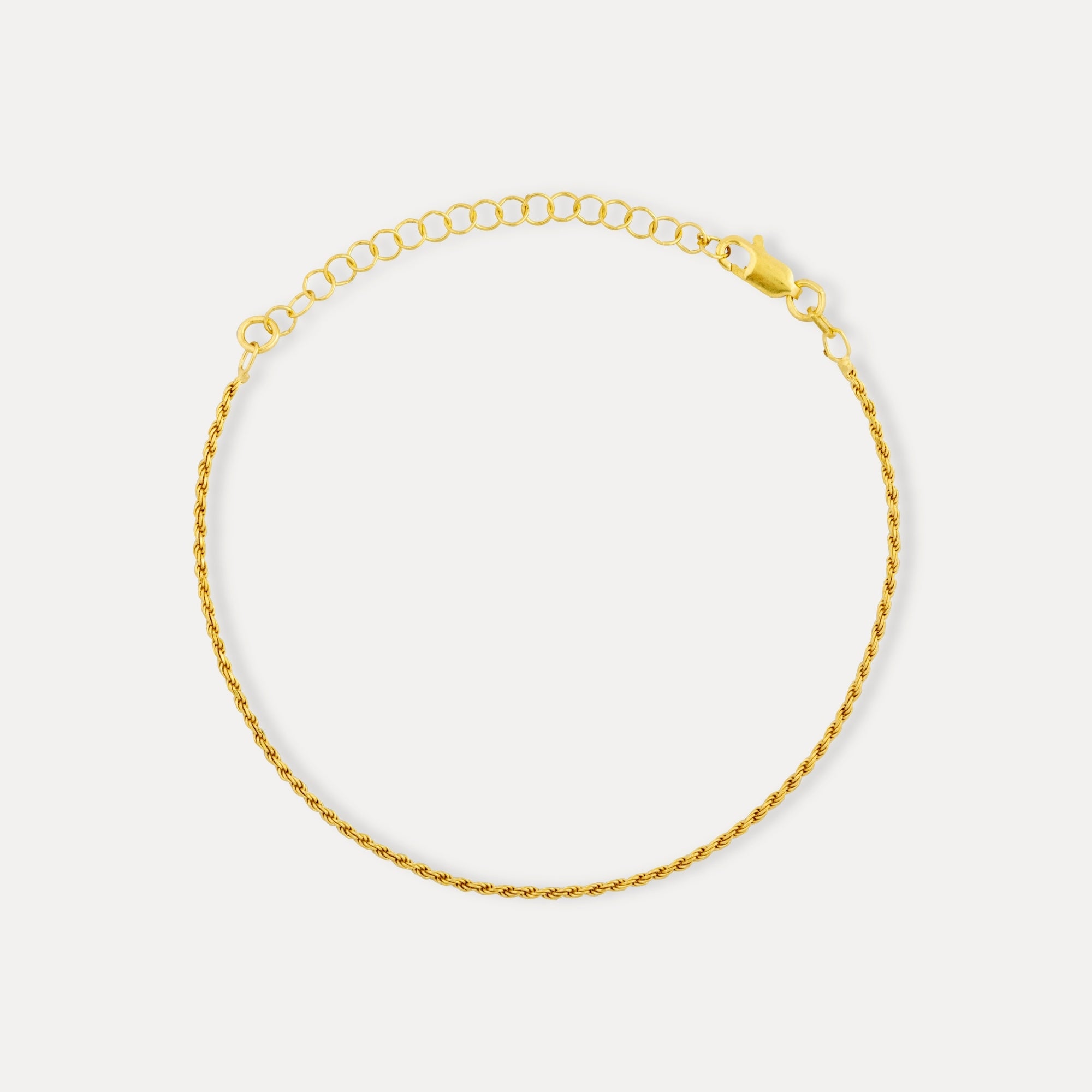 23K Gold Thin Rope Bracelet - Mens Rope Bracelets | By Twistedpendant