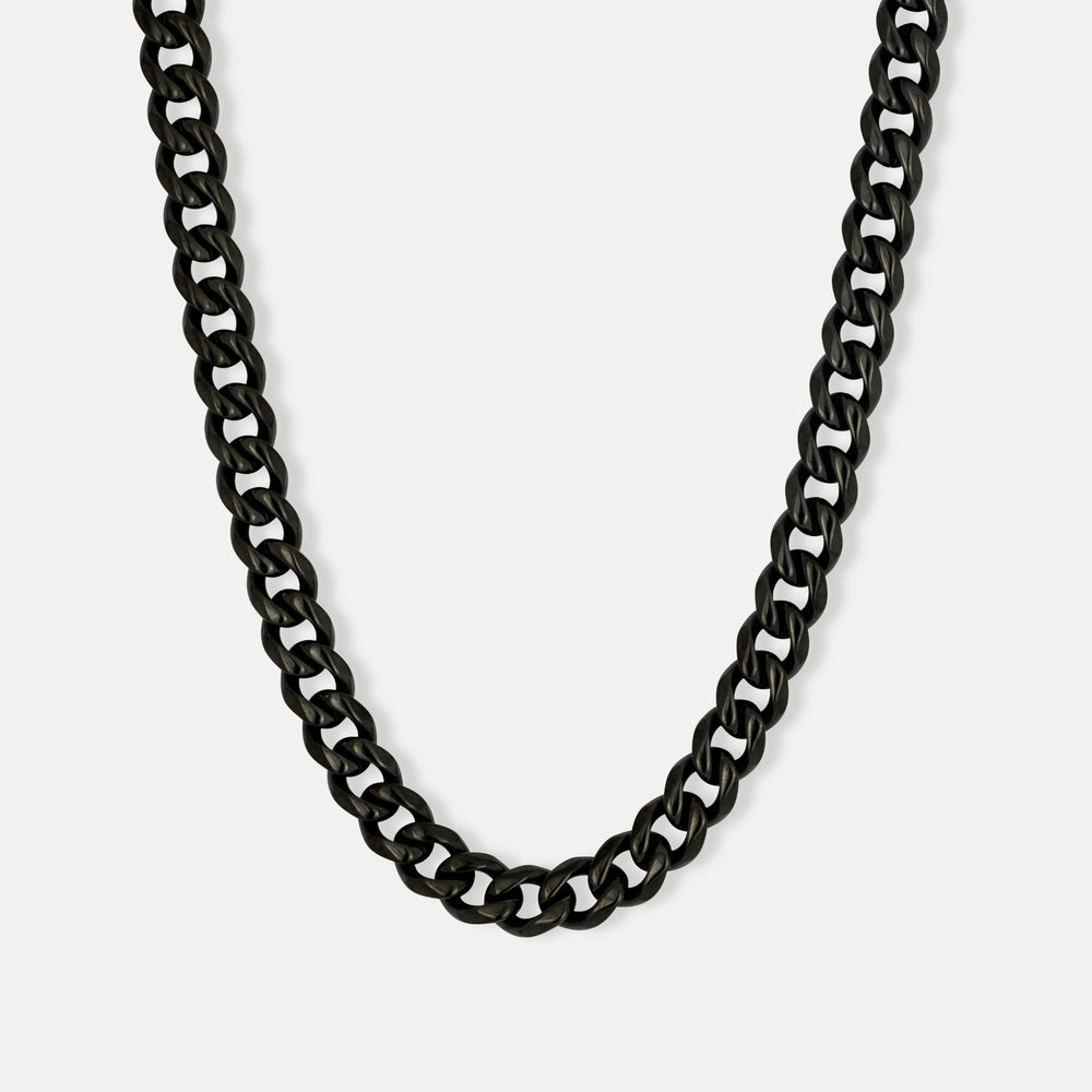 Men's Black Cuban Chain (10MM) - Mens Black Chain | Twistedpendant