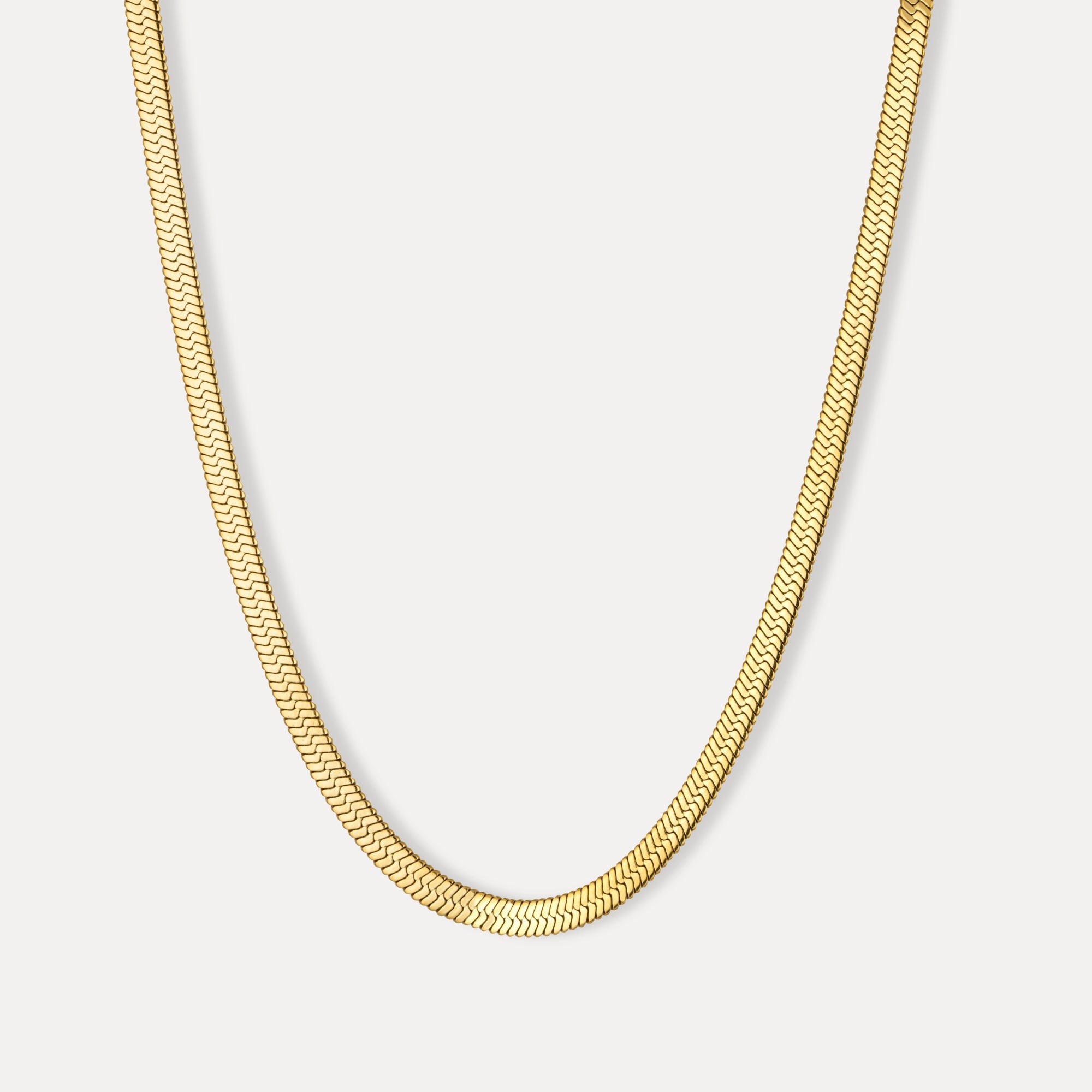 Mens Gold Flat Snake Chain - Gold Snake Necklace Chain | Twistedpendant