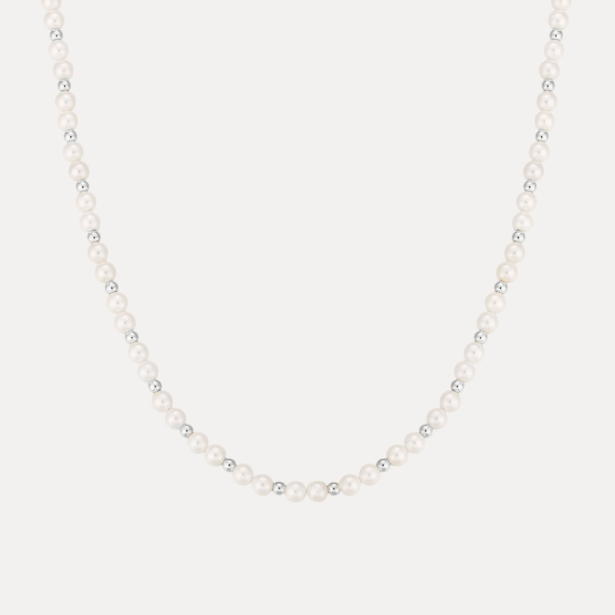 Silver Pearl Necklace Chain - Men's Pearl Necklace | Twistedpendant