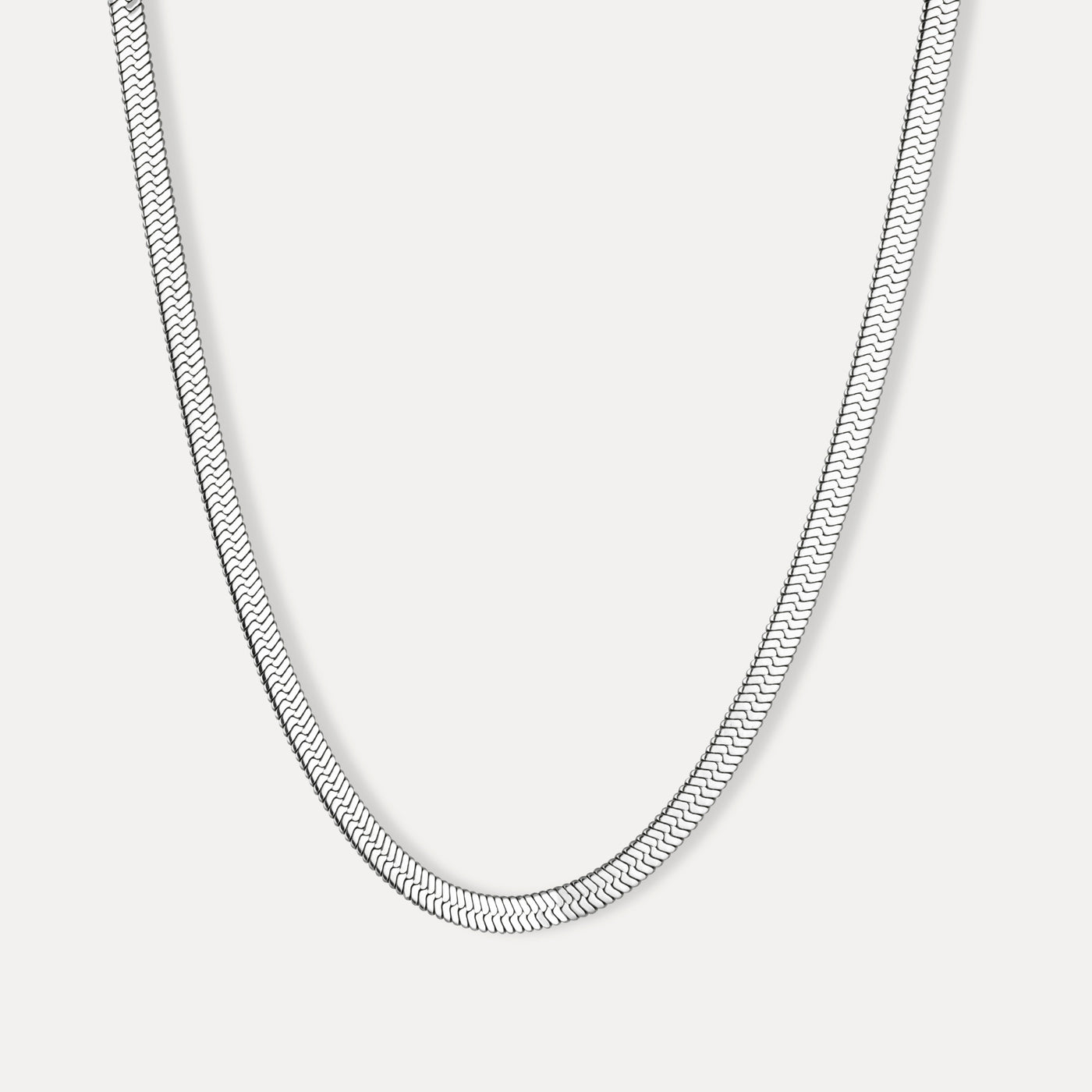 Mens Silver Flat Snake Chain - Silver Snake Necklace Chain | Twistedpendant