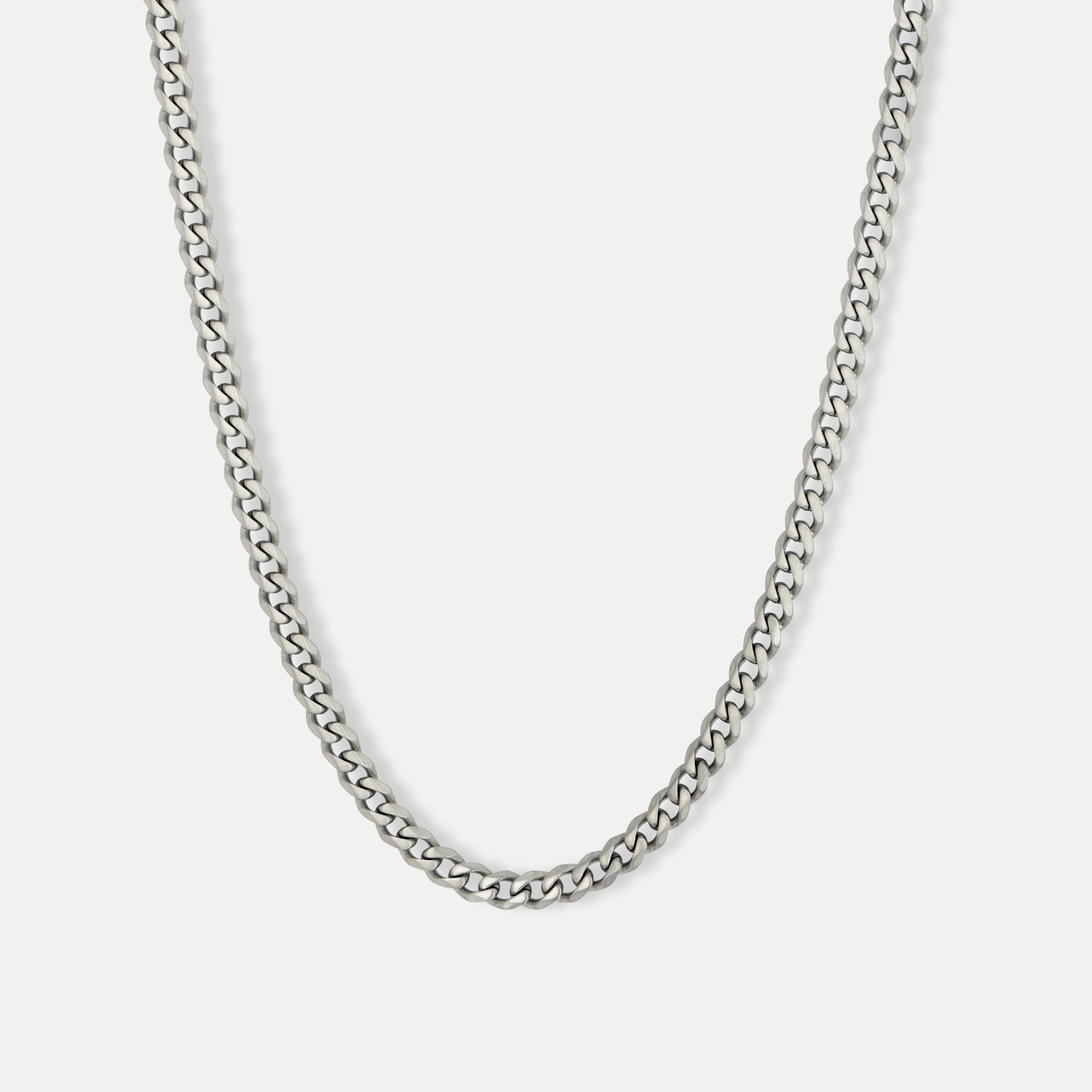 Silver MATTE Cuban Chain (5MM) - Mens Necklace Chains | Twistedpendant